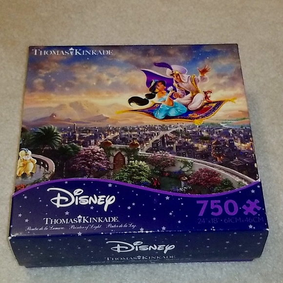 Disney | Games | Disney Thomas Kinkade Puzzle Alladin 75 Pieces | Poshmark